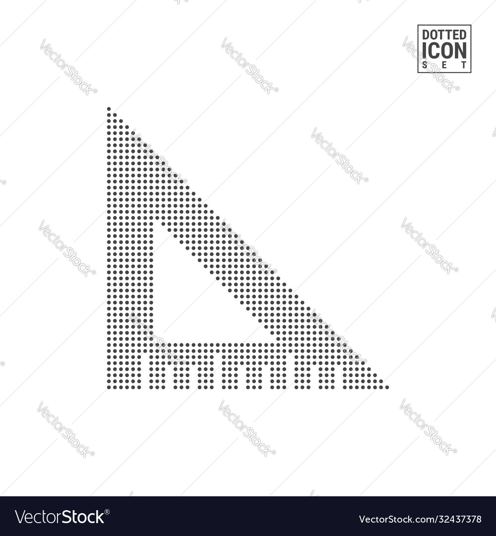 Angle ruler dot pattern icon engineering dotted Vector Image