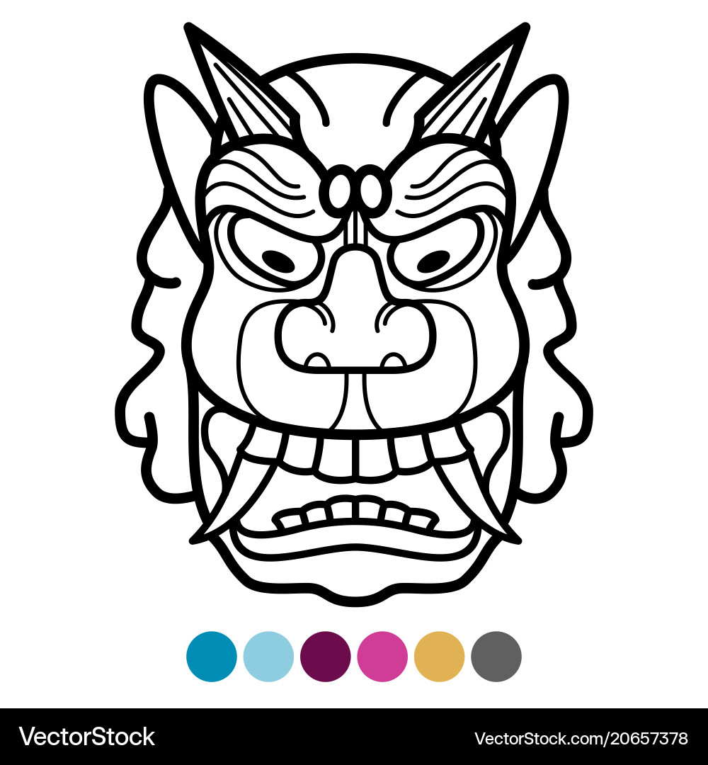 Angry african traditional mask Royalty Free Vector Image
