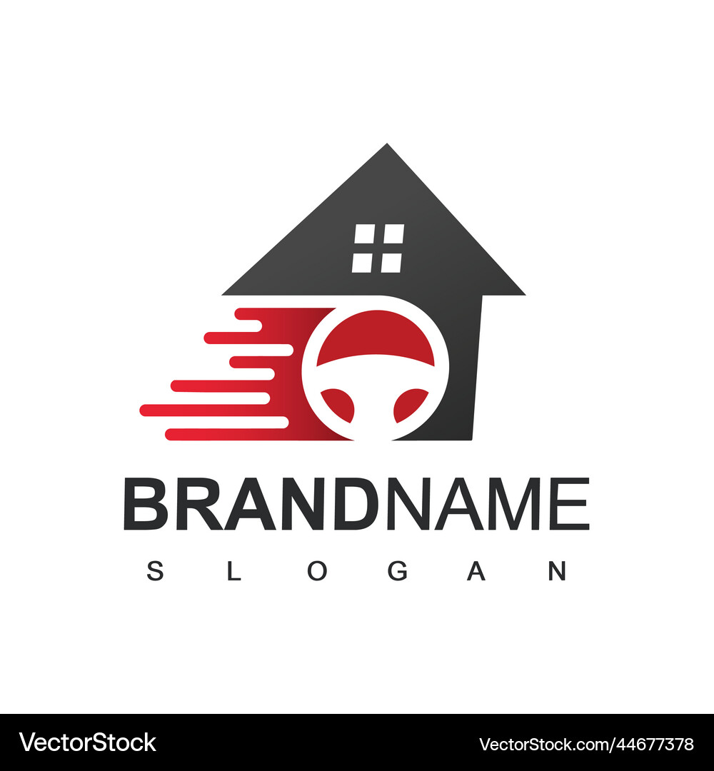Car garage logo design template steering wheel Vector Image