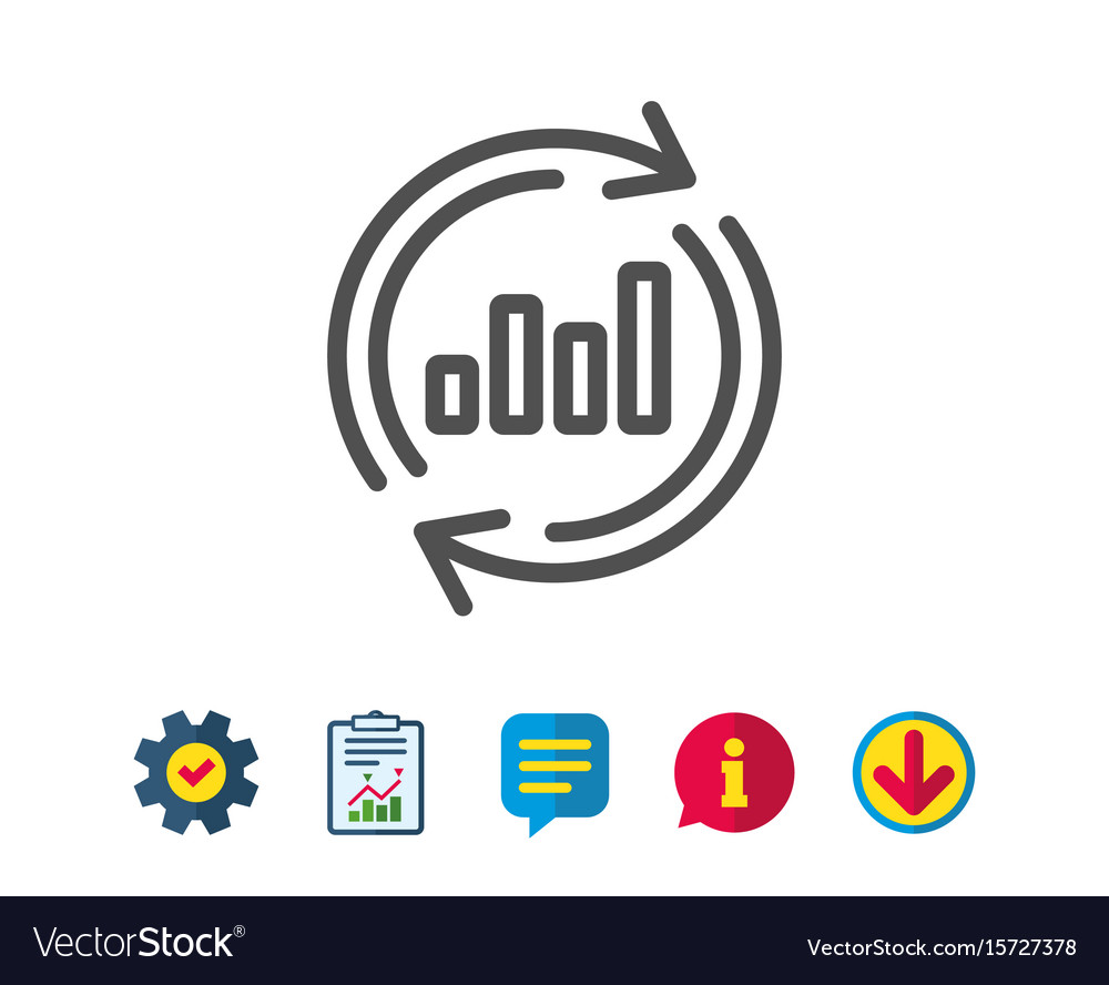 Chart line icon update report graph sign Vector Image Chart line icon update report graph sign Vector Image