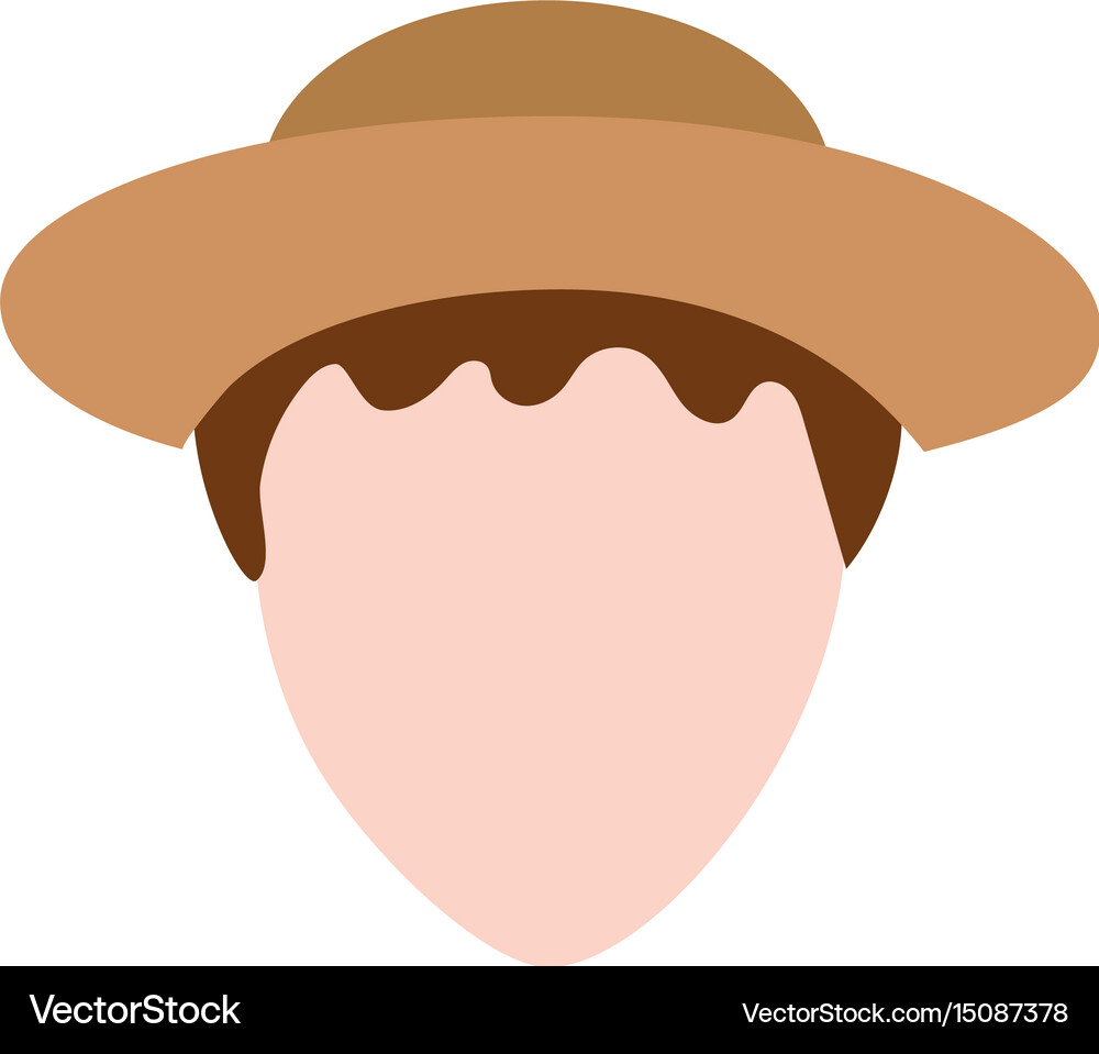 Cute man face with hat Royalty Free Vector Image