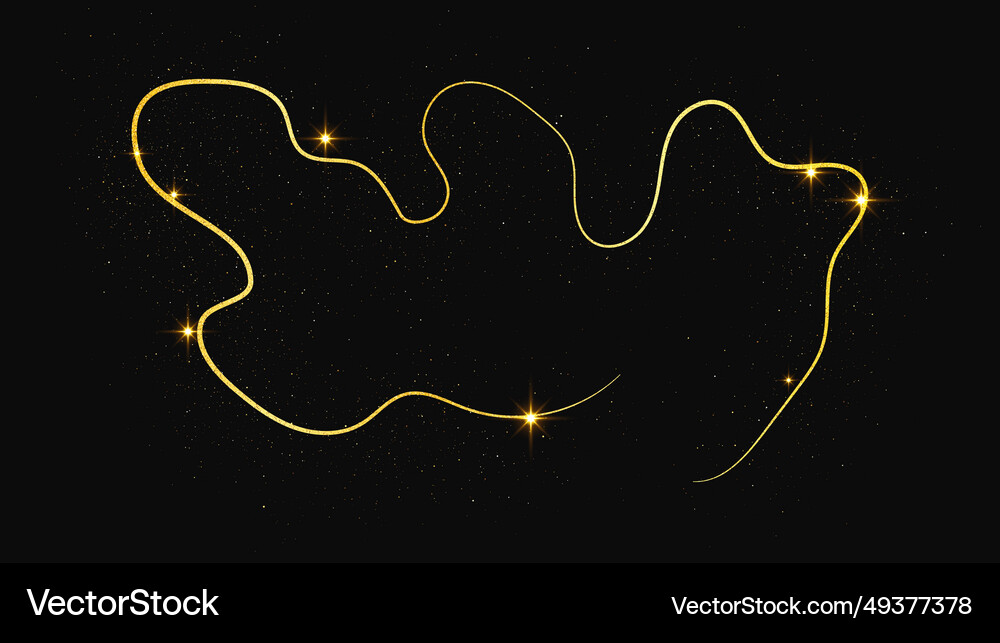 Gold glittering confetti wave and stardust Vector Image