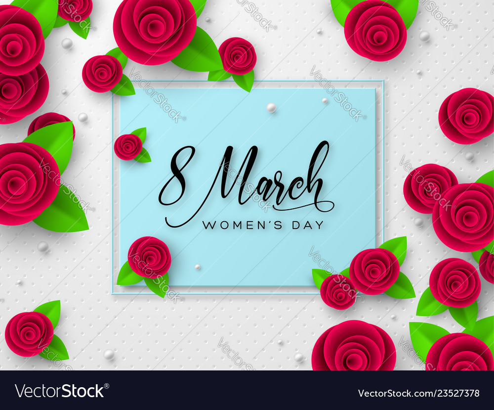 March 8 greeting card for womens day Royalty Free Vector