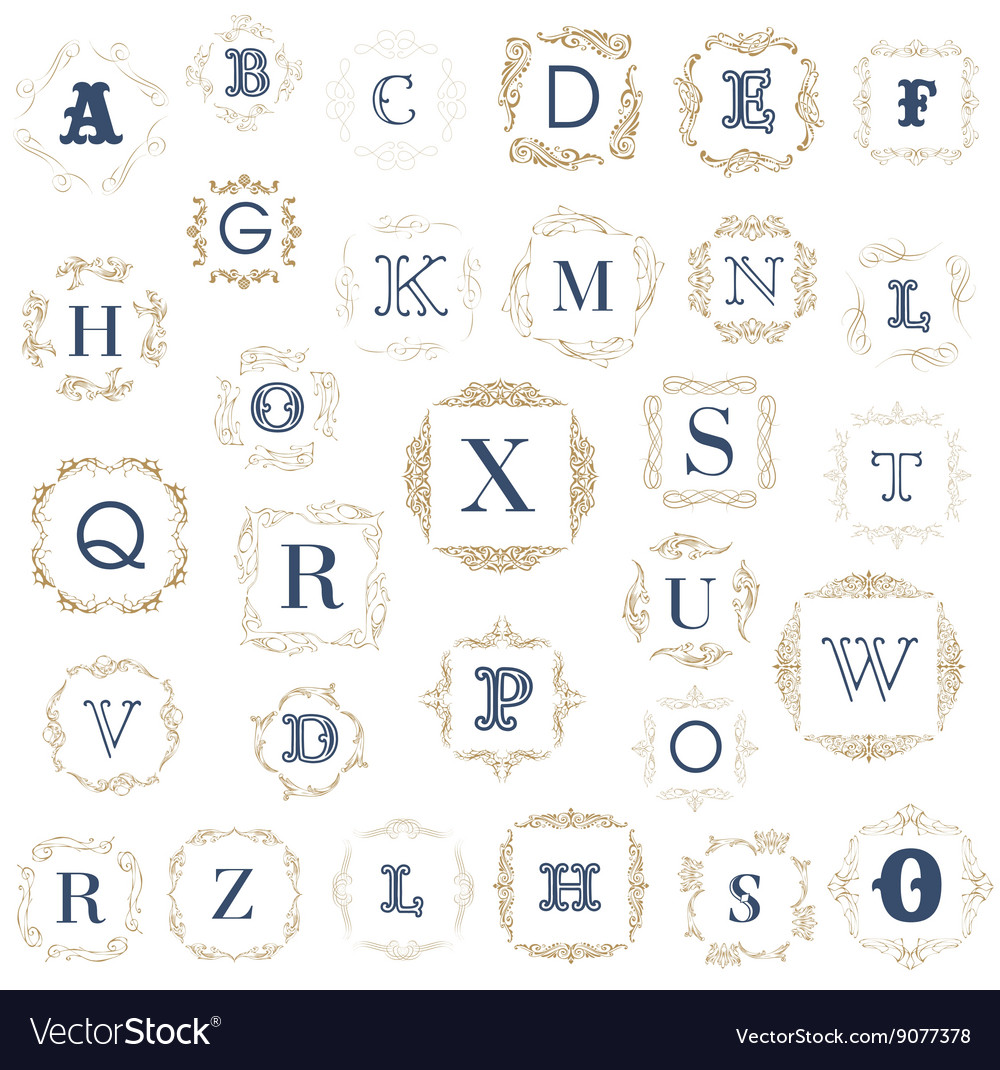 Monogram logo template Royalty Free Vector Image