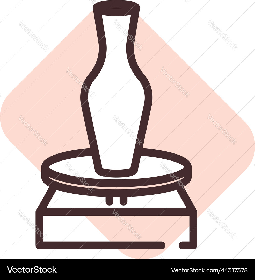 Pottery clay wheel on a white background Vector Image