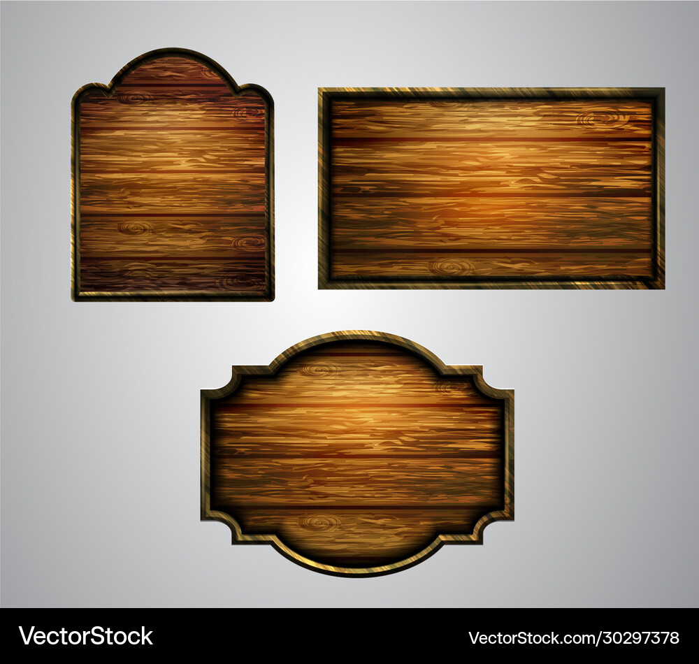 Realistic wooden signboard Royalty Free Vector Image