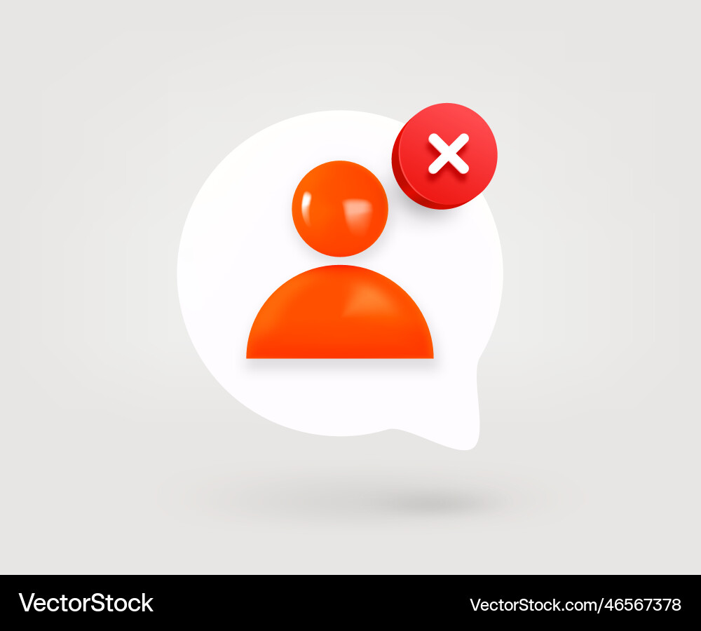 Speech cloud with profile pictogram with ban mark Vector Image