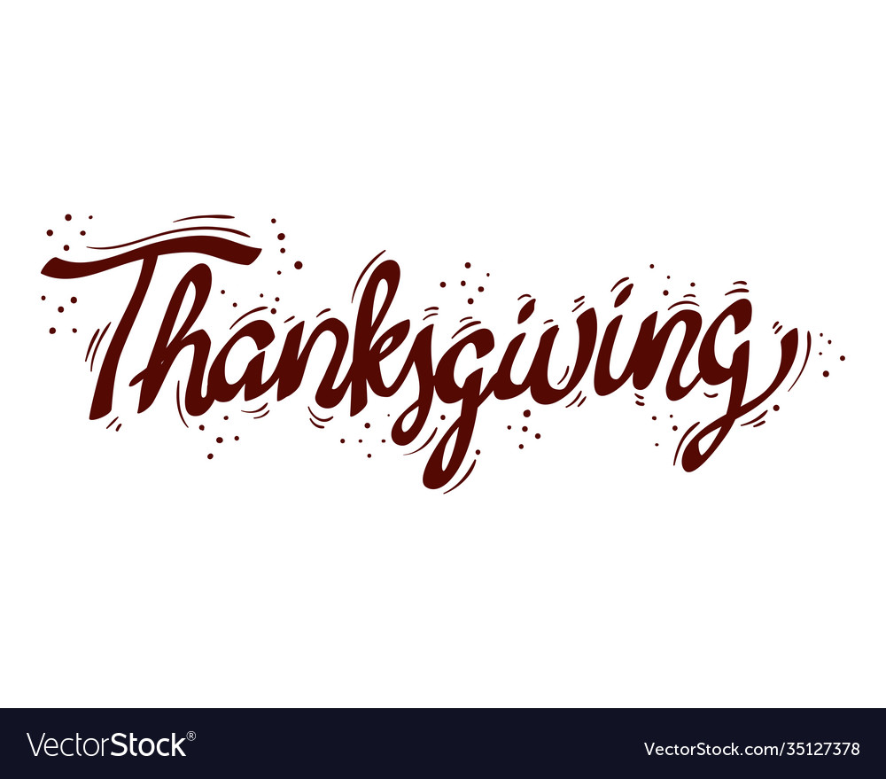 Thanksgiving lettering font isolated icon Vector Image