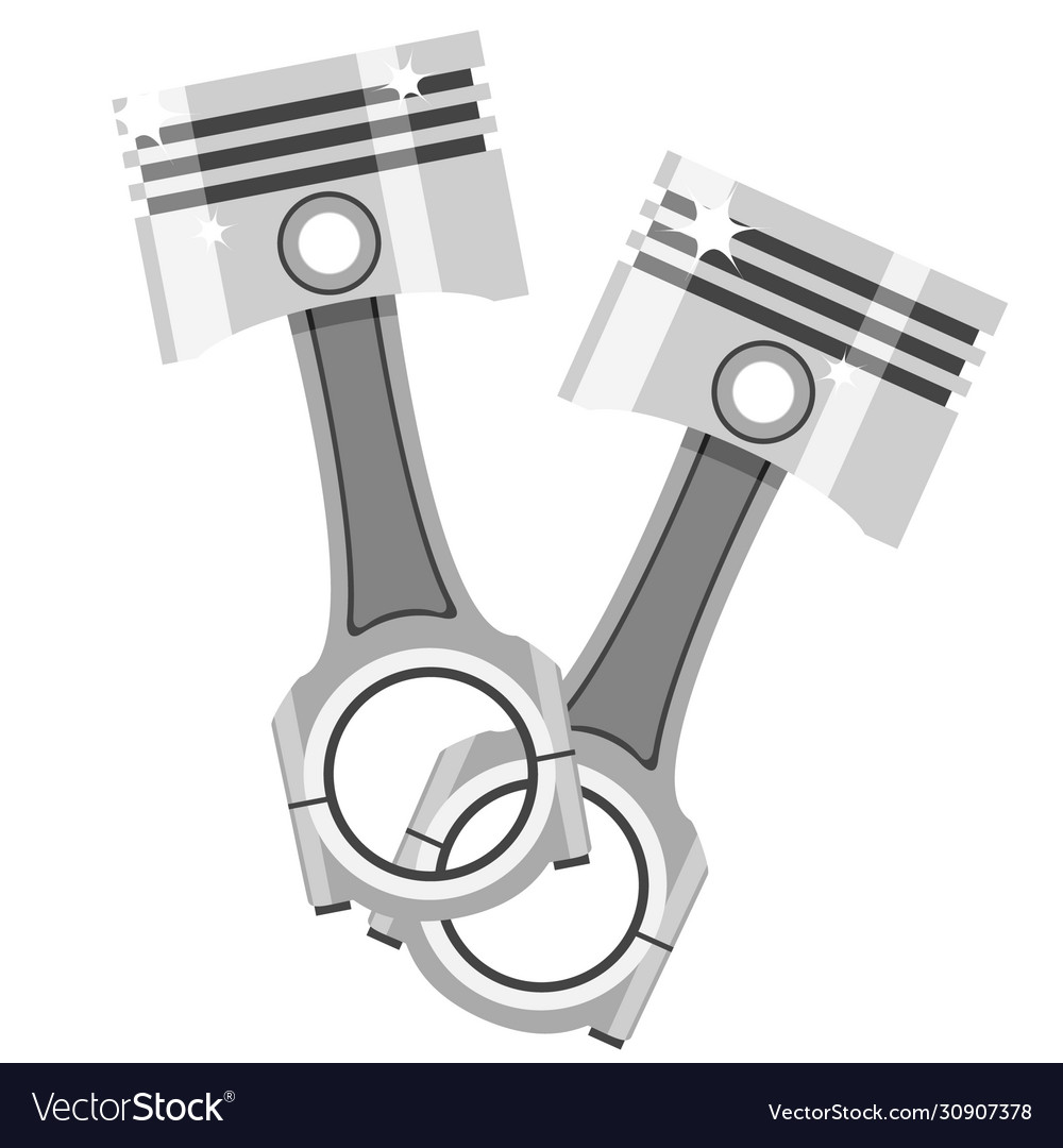 Two pistons with connecting rods parts Royalty Free Vector Two pistons with connecting rods parts Royalty Free Vector
