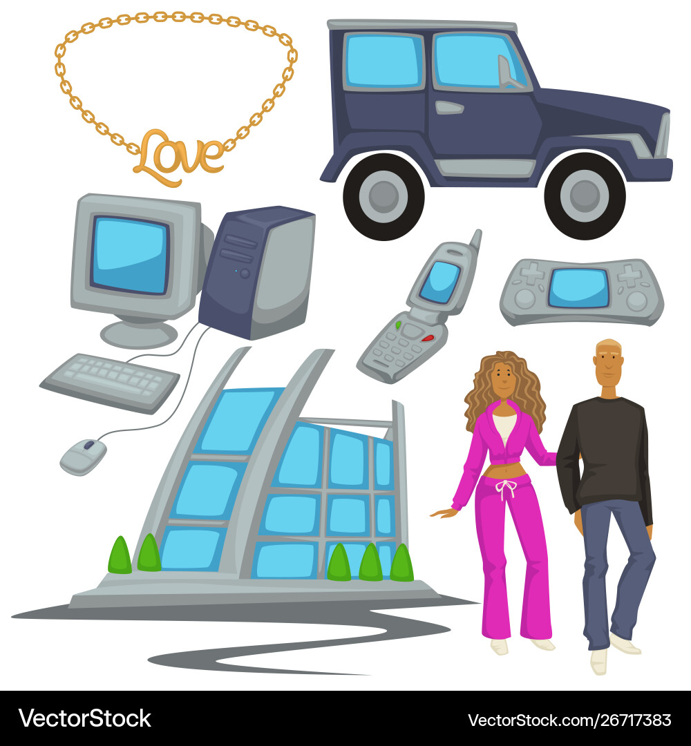 2000s style fashion and technologies epoch Vector Image