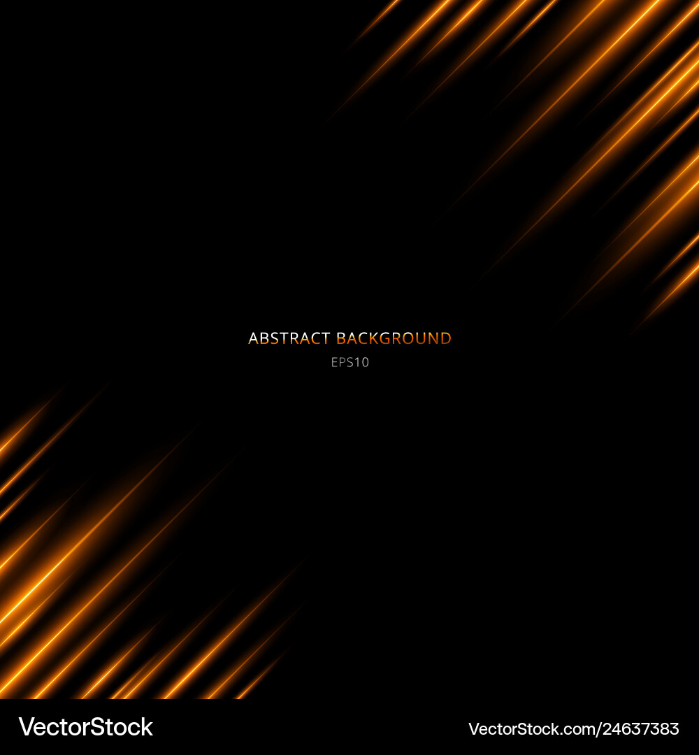 Abstract yellow or orange light line glowing neon Vector Image