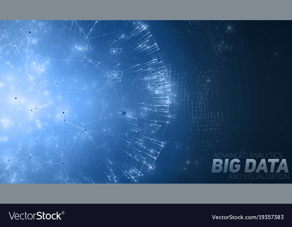 Big data circular visualization futuristic space Vector Image