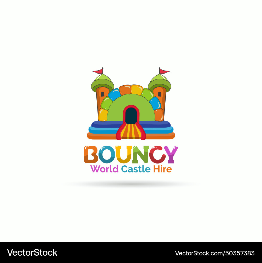 Bouncy castle hire design Royalty Free Vector Image