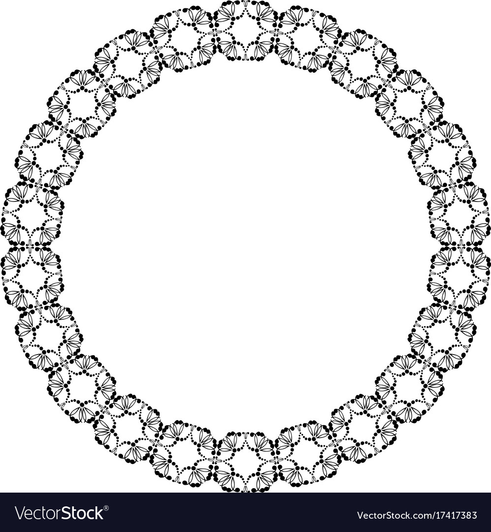 Decorative frame round shape geometric pattern Vector Image