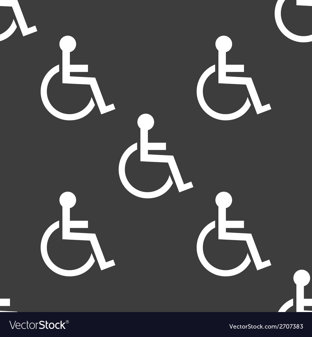Disabled web icon flat design seamless pattern Vector Image