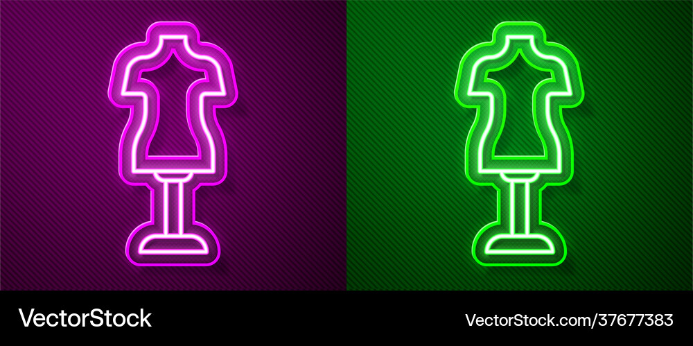 Glowing neon line mannequin icon isolated Vector Image