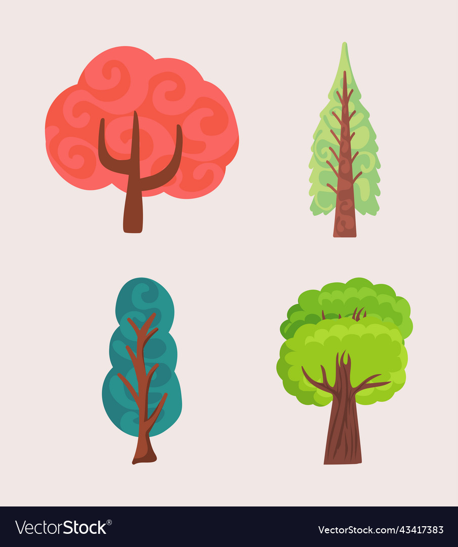 Icons of trees Royalty Free Vector Image - VectorStock