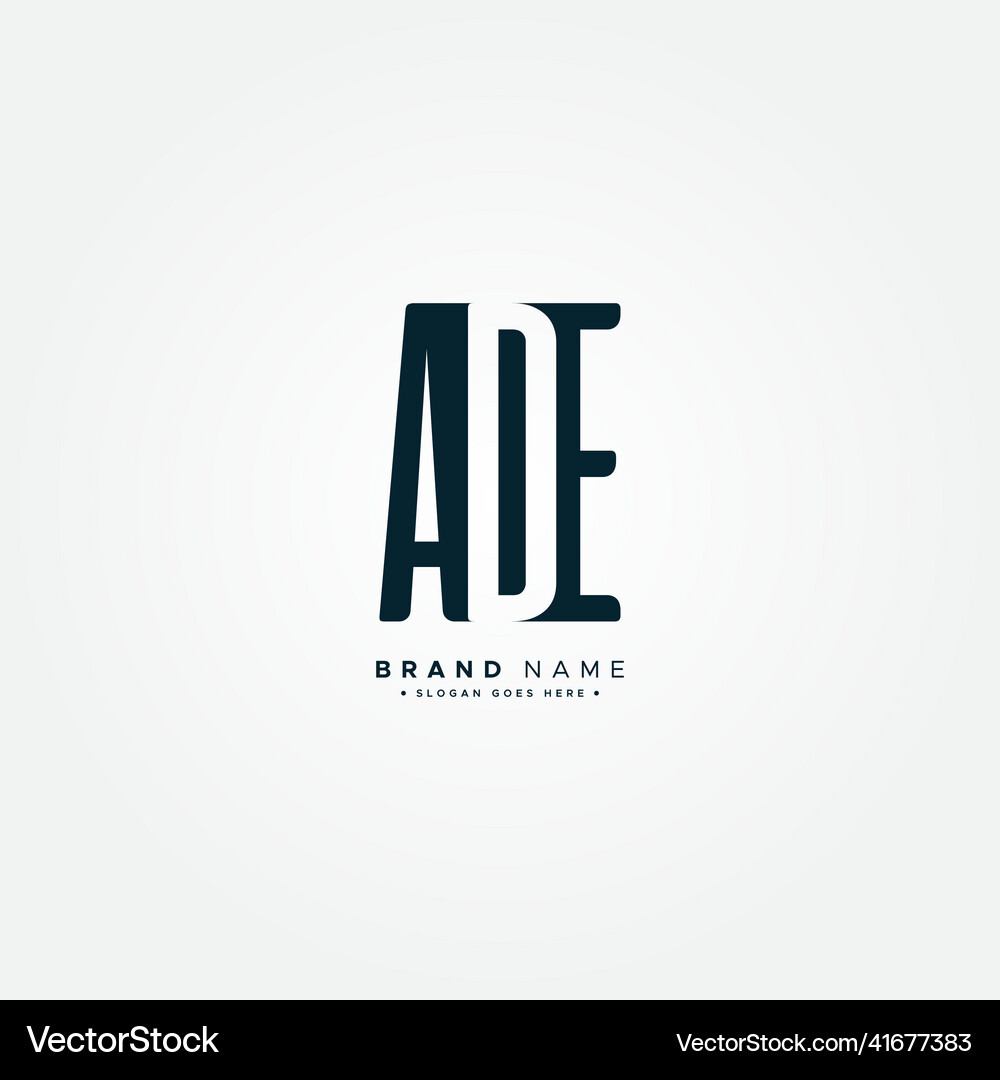 Initial letter ade logo - minimal business logo Vector Image