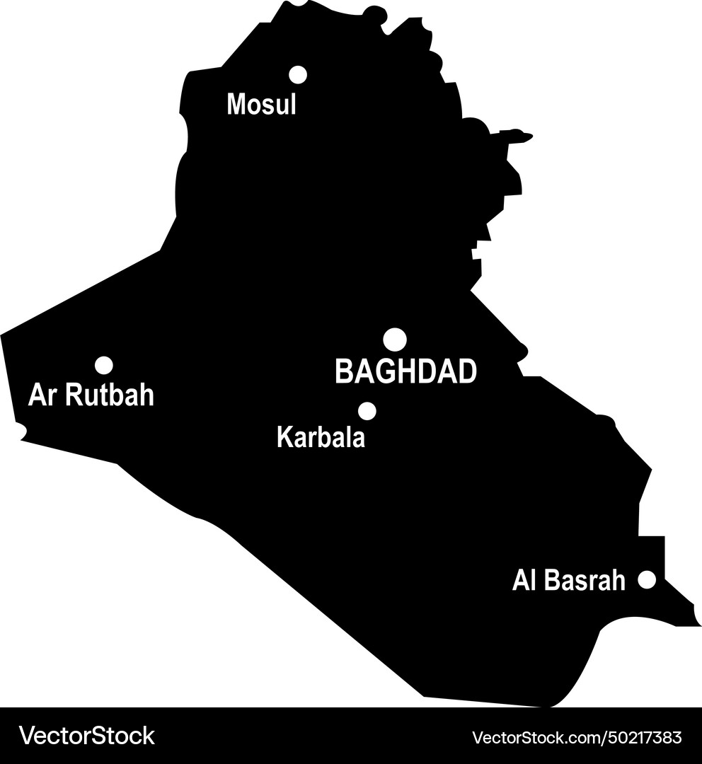 Map of iraq Royalty Free Vector Image - VectorStock