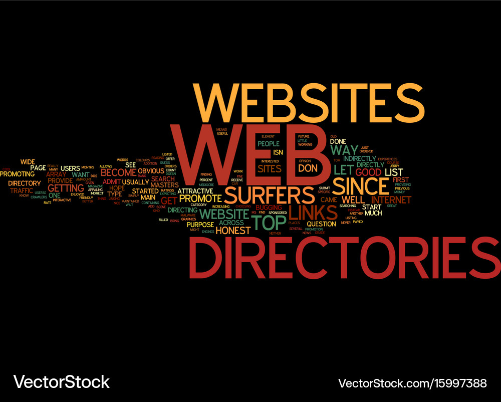 Are web directories any good text background word Vector Image