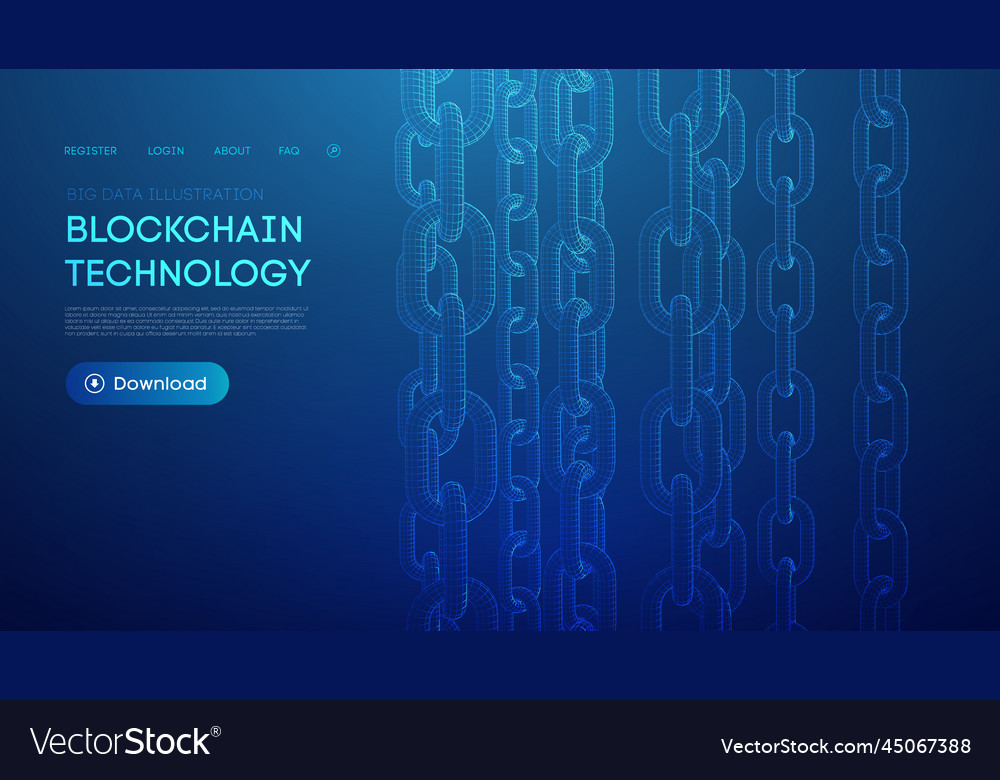 Blockchain digital technology big data Royalty Free Vector Blockchain digital technology big data Royalty Free Vector
