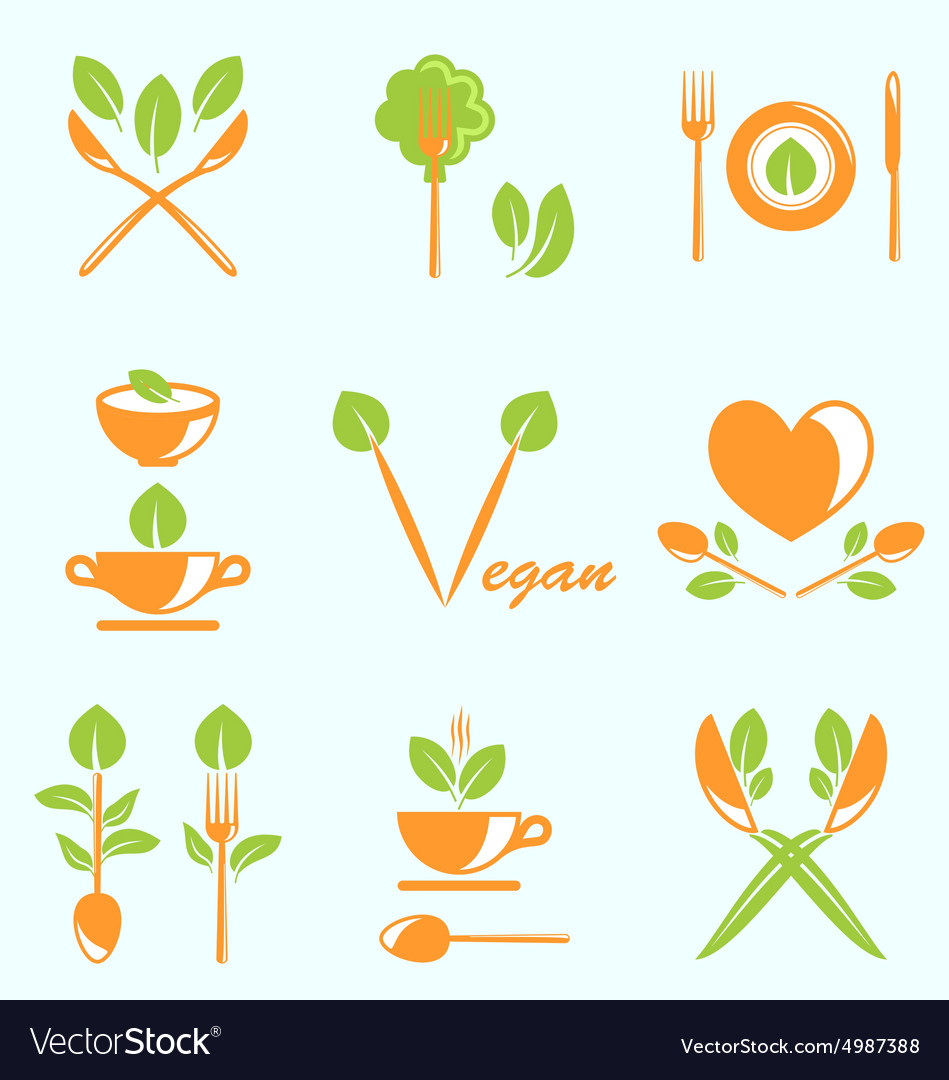 Collection of labels healthy eating Royalty Free Vector