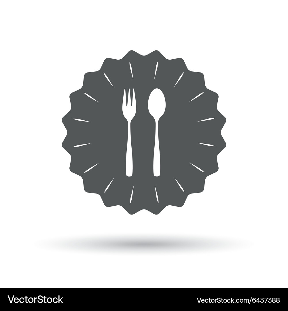 Eat sign icon dessert fork and teaspoon Royalty Free Vector