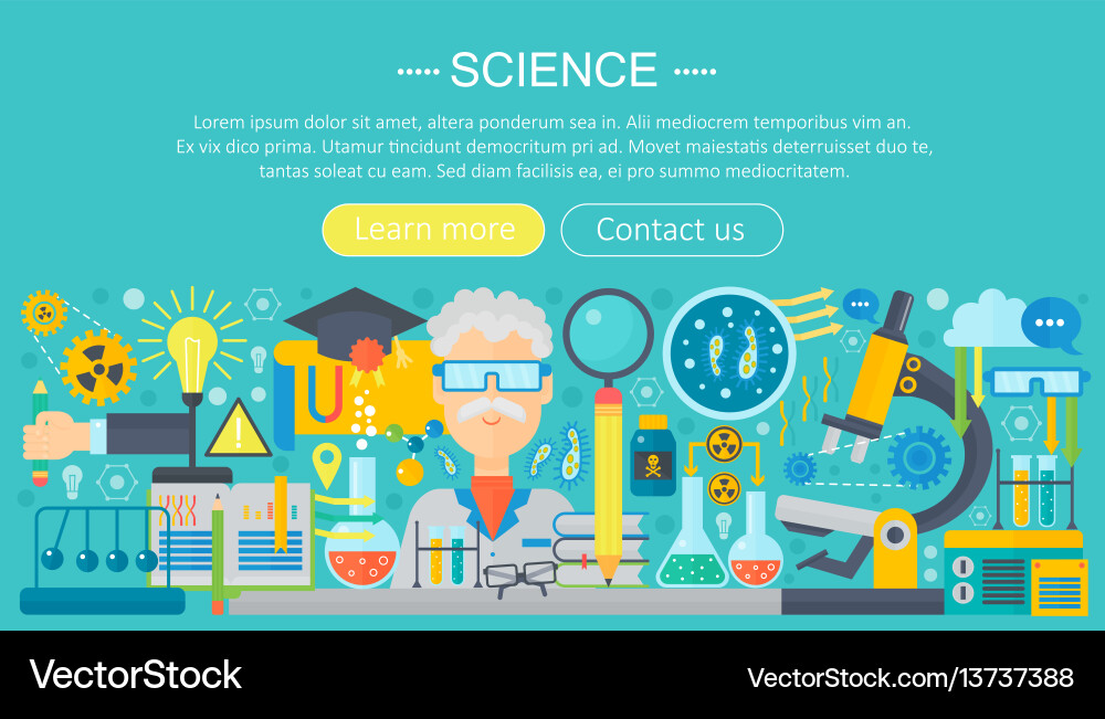 Flat design concept of science horizontal banner Vector Image