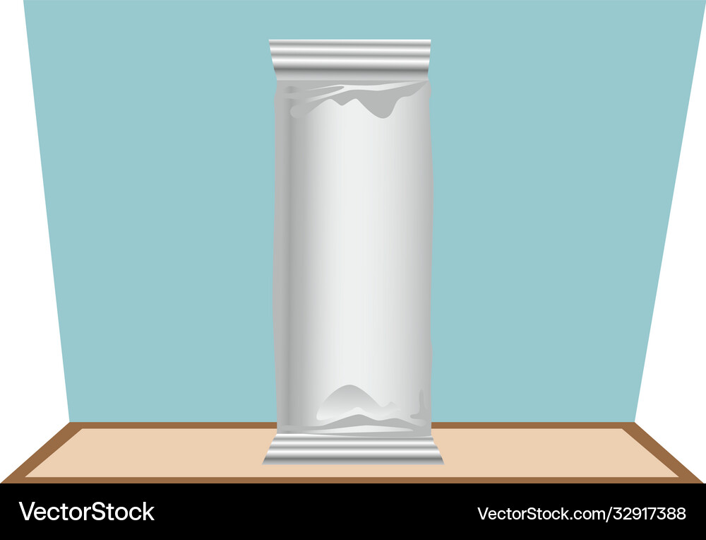 Gray sachets packing product isolated icon Vector Image