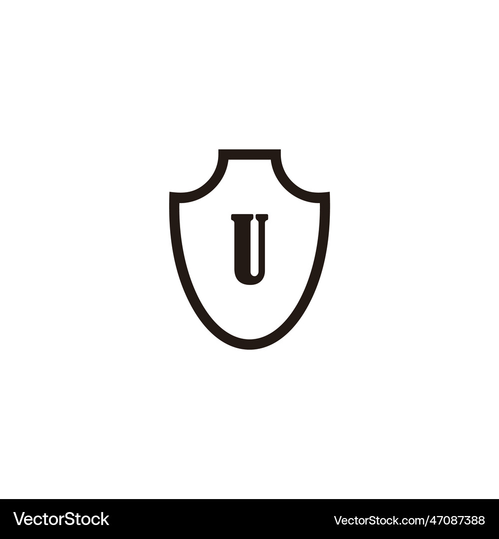 Letter u shield line geometric symbol simple logo Vector Image