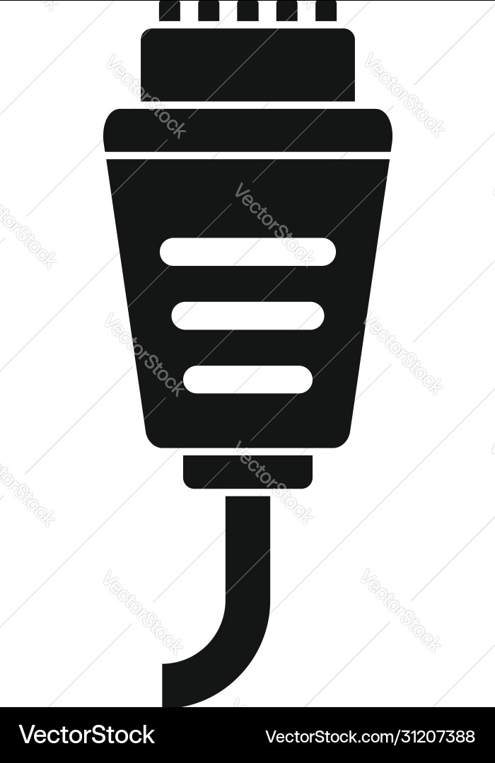 Optical fiber port icon simple style Royalty Free Vector