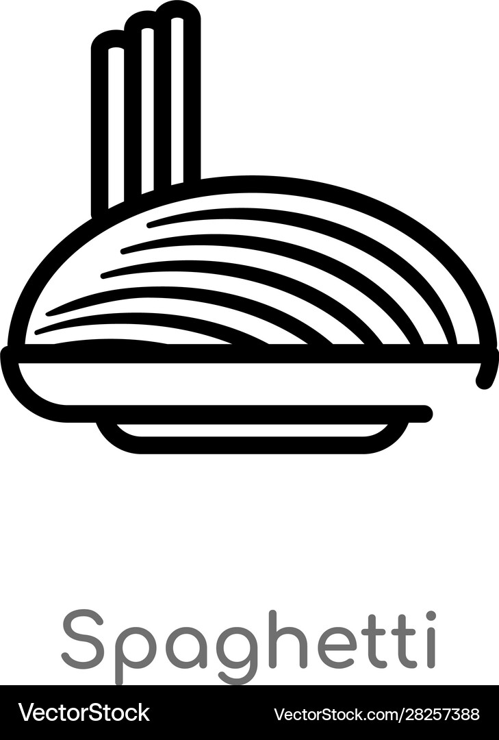 Outline spaghetti icon isolated black simple line Vector Image