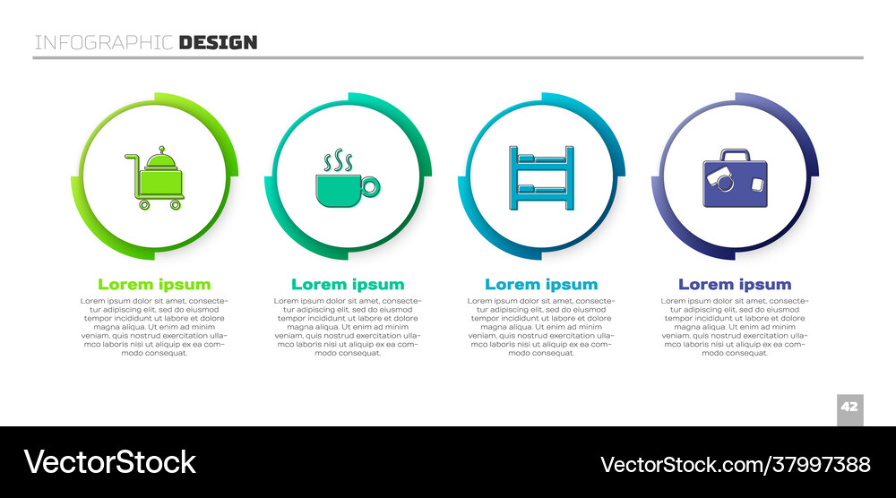 Set covered with tray coffee cup hotel room bed Vector Image