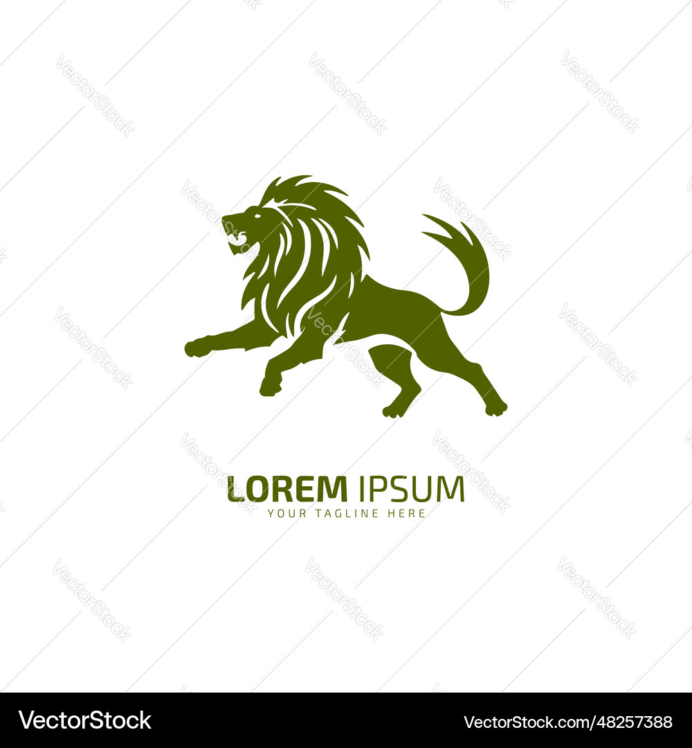 Sleek lion silhouette emblem in on white Vector Image