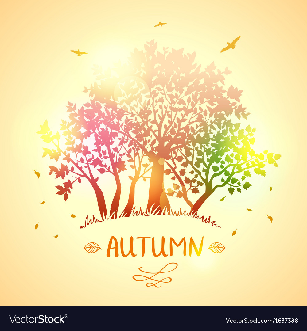 Trees autumn Royalty Free Vector Image - VectorStock