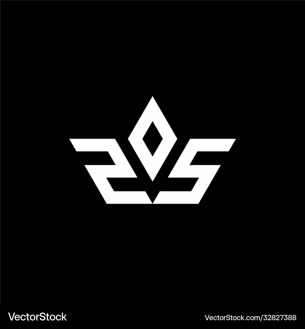 Zs monogram logo with crown shape luxury style Vector Image