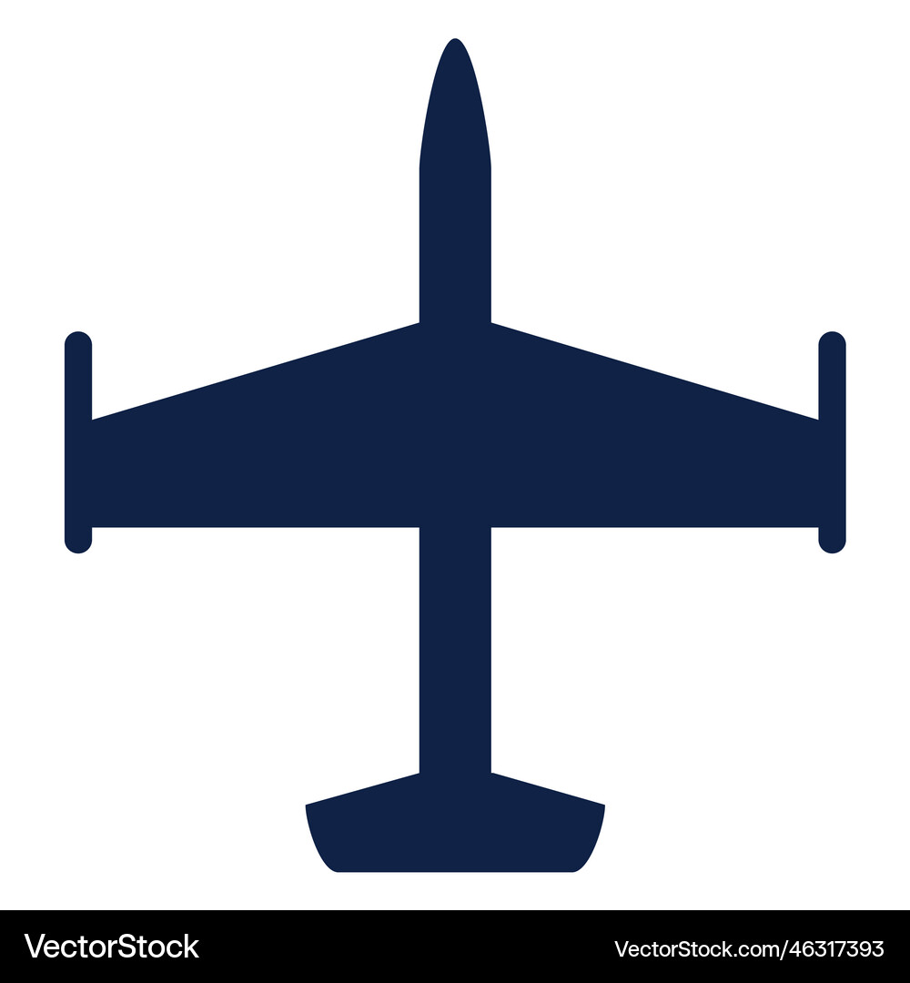Airplane aircraft top view silhouette Royalty Free Vector
