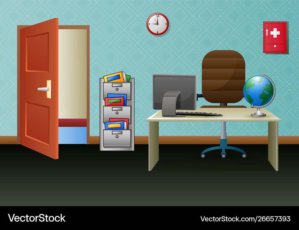 Doctors consultation room interior in clinic Vector Image