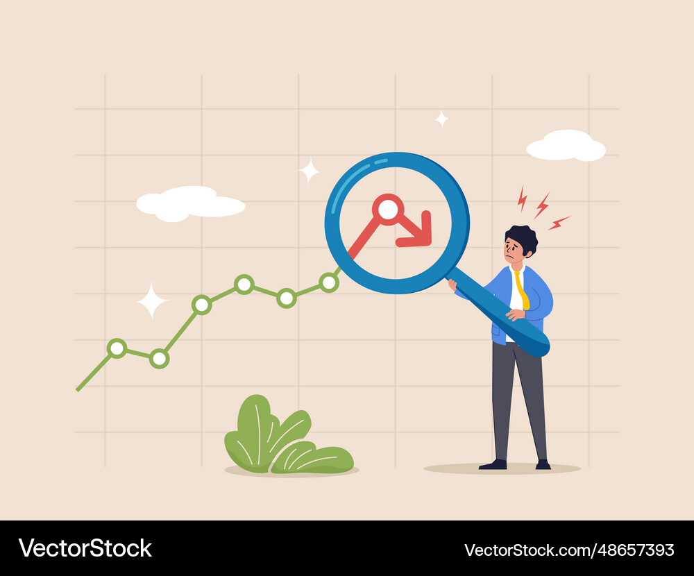 Down turn or economic recession concept stock Vector Image