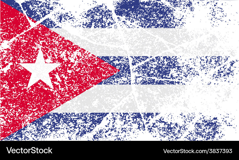 Flag of cuba with old texture Royalty Free Vector Image