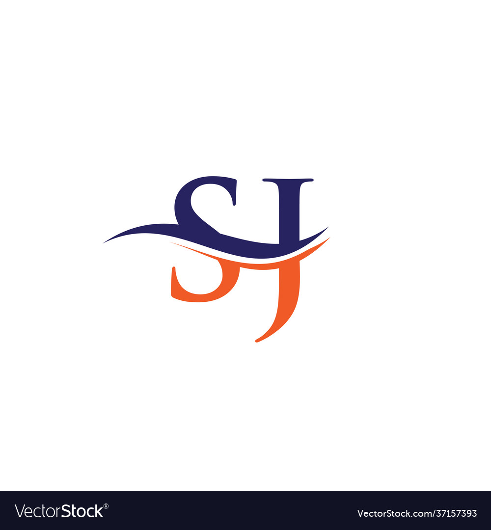 Initial linked letter sj logo design modern Vector Image