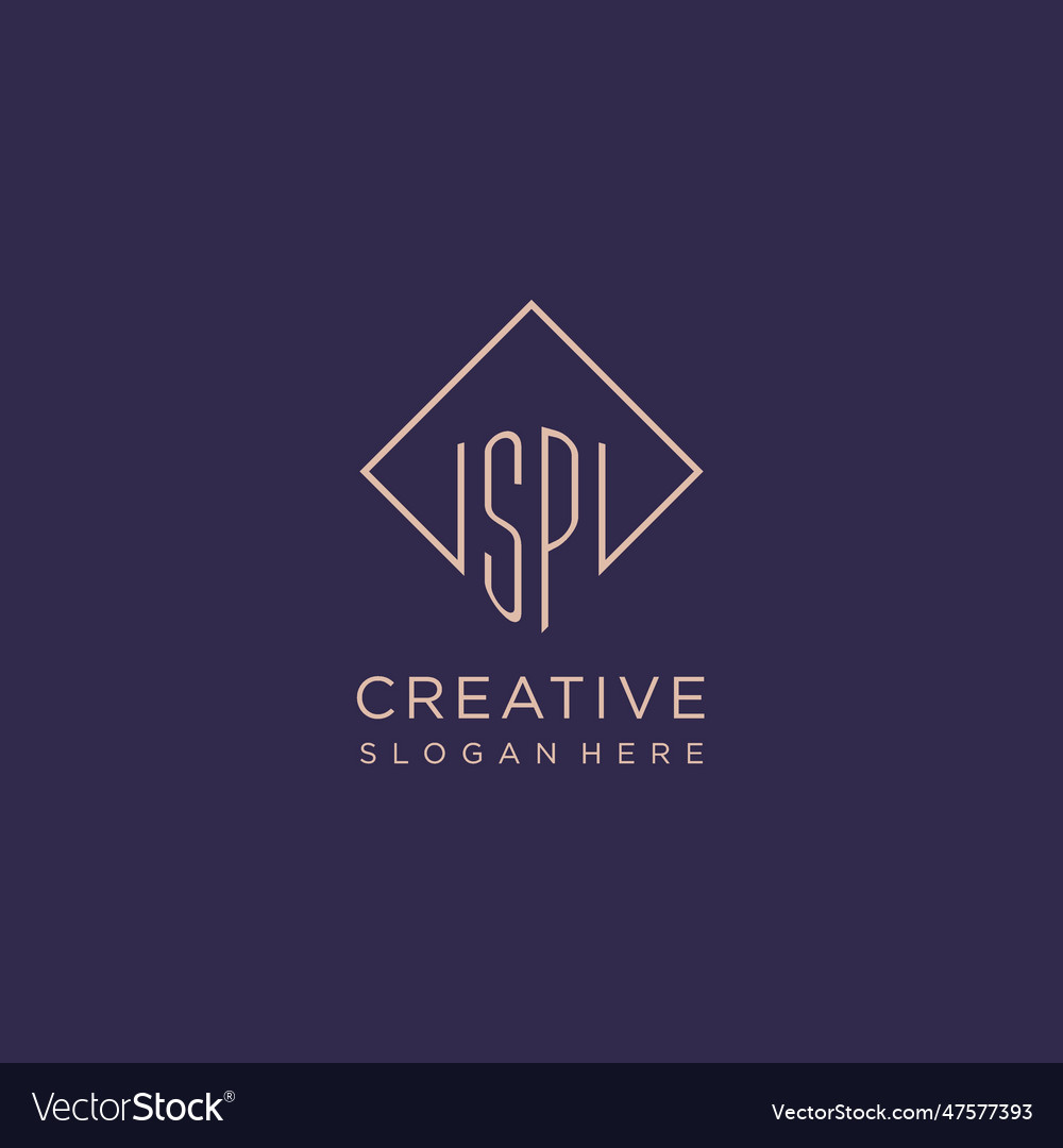 Initials sp logo monogram with rectangle style Vector Image