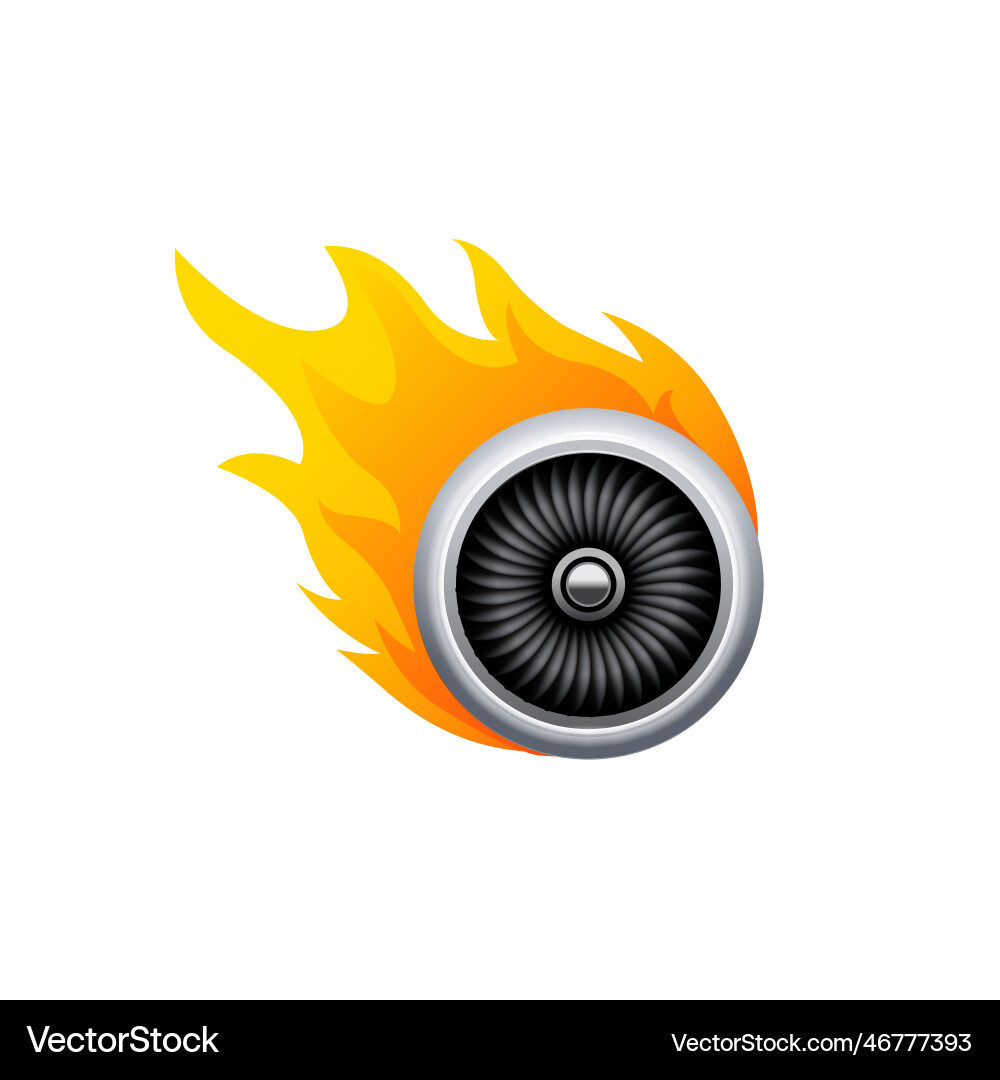 Jet turbo fuel engine icon travel Royalty Free Vector Image