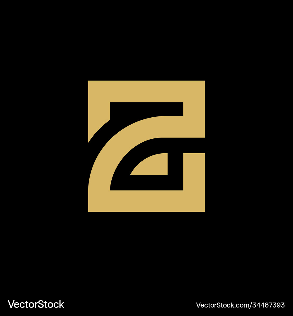Letter z or number two logo monogram lettermark Vector Image