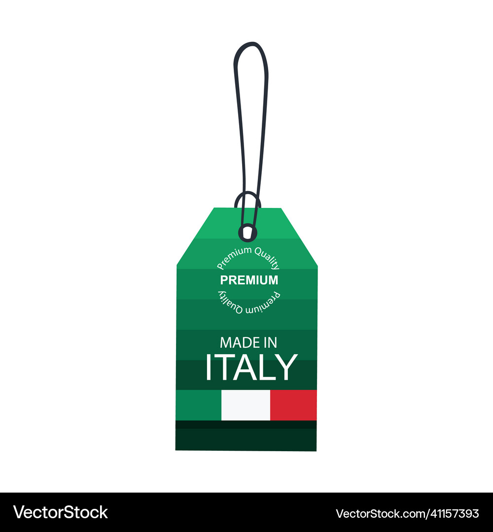 Made in italy label with flag Royalty Free Vector Image