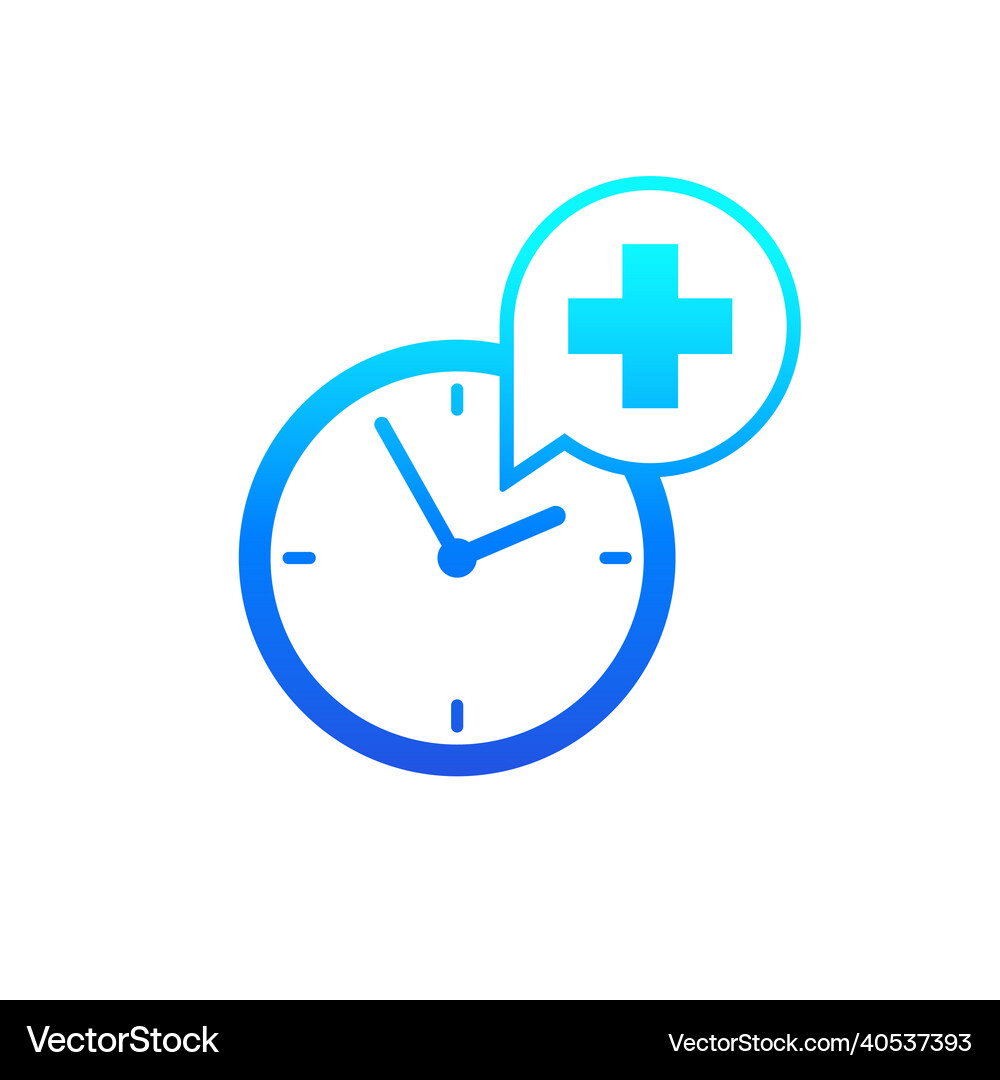 Medical appointment time icon on white Royalty Free Vector