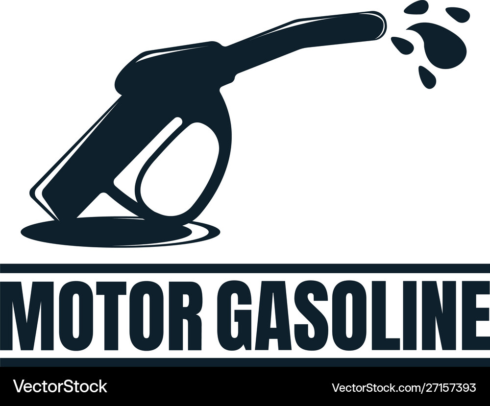 Motor gasoline label with oil drop Royalty Free Vector Image