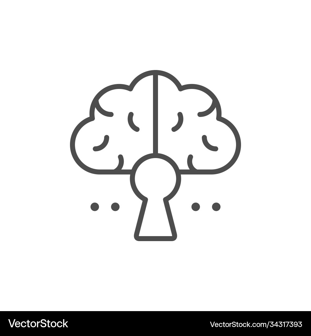 Psychology line icon or psi concept Royalty Free Vector
