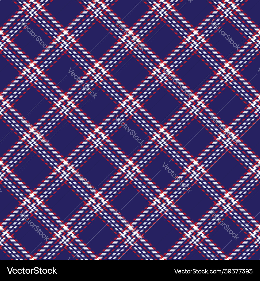 Red navy diagonal plaid tartan textured seamless Vector Image