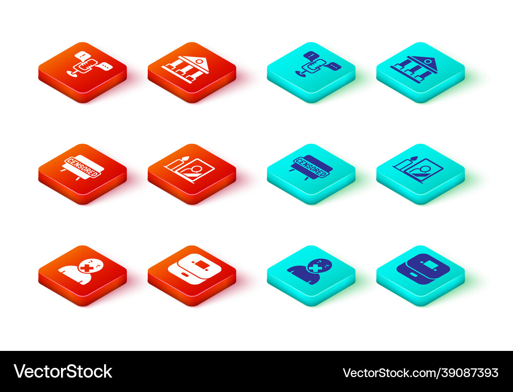 Set censor and freedom of speech vote box Vector Image